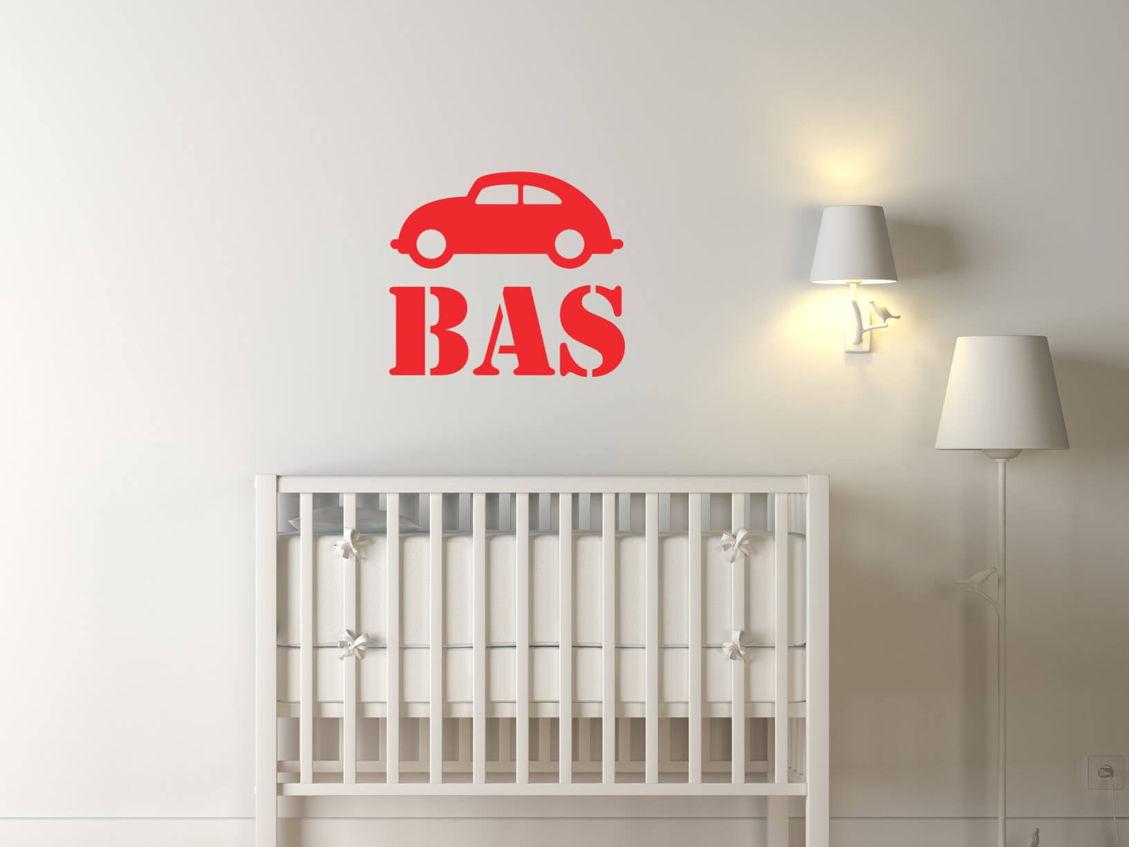 Muursticker auto met naam - Voertuigen muurstickers - Kinderkamer ...